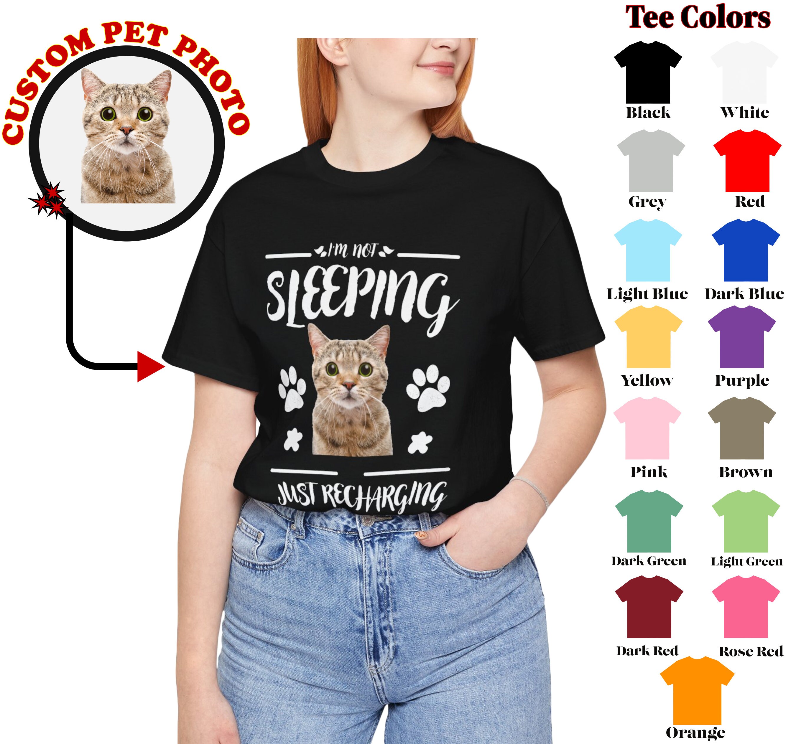 Custom Cat Portrait Shirt: Personalized Pet Memorial Gift, Thoughtful ...
