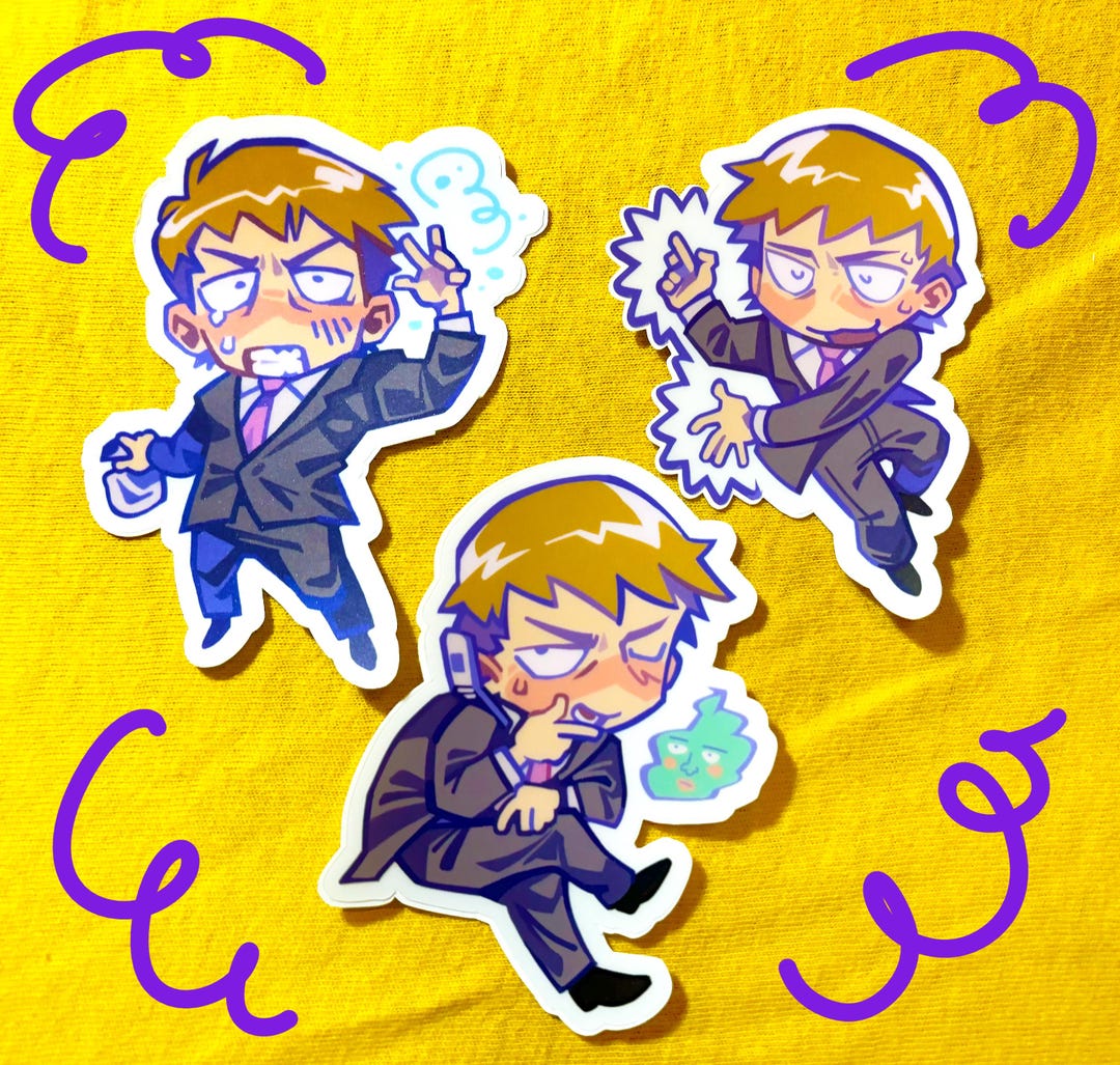 Reigen Arataka Stickers | Mob Psycho 100 - Etsy