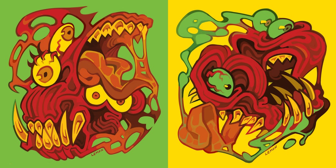 Art Print morph 1 and morph 2 8x8, 12x12 Monster Body Horror Art - Etsy
