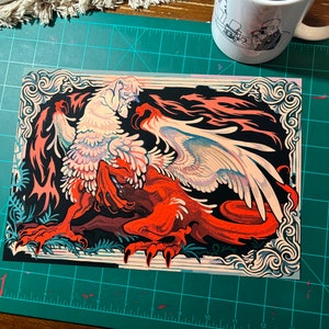 Red Dragon Falin Art Print 7.5x11 Dungeon Meshi Art - Etsy