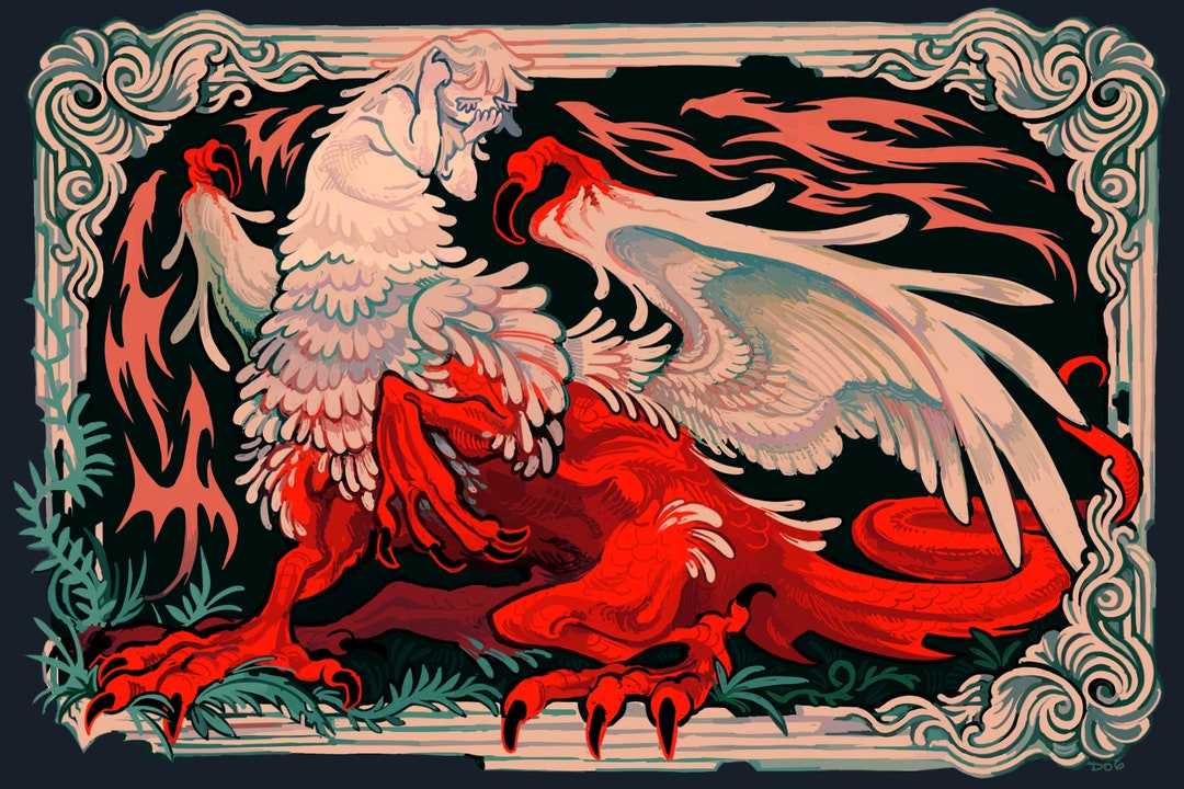 Red Dragon Falin Art Print 7.5x11 Dungeon Meshi Art - Etsy Canada