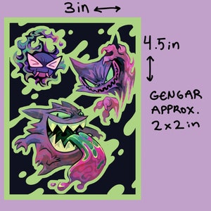 Gengar Line Sticker Sheet - Etsy