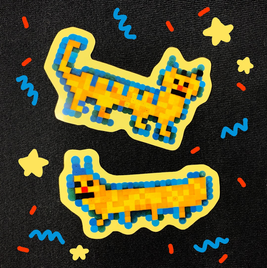 Caterpillar & Cat Sticker Set - Etsy
