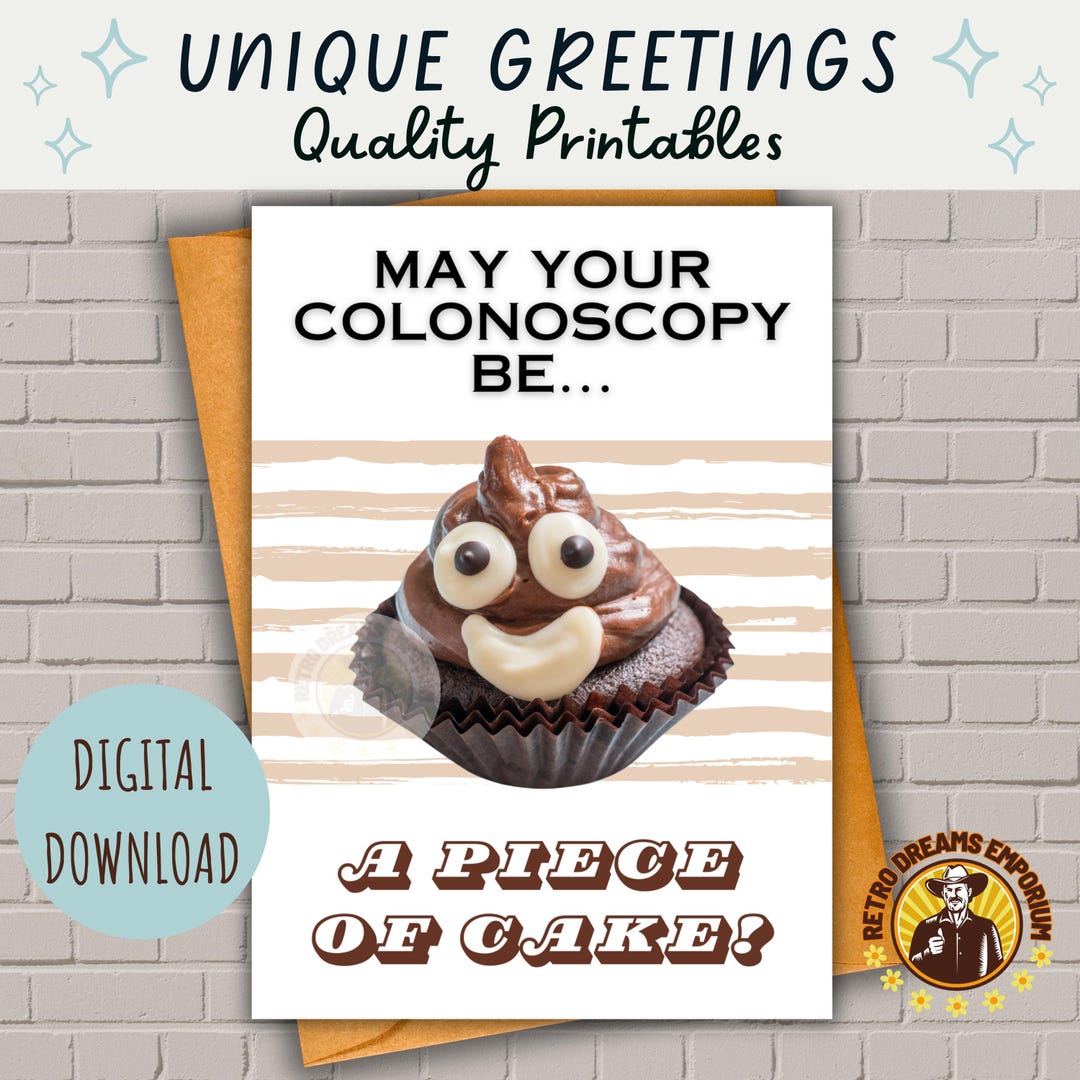 Colonoscopy Well Wishes Card Printable, Digital Get Well Gift, Funny ...