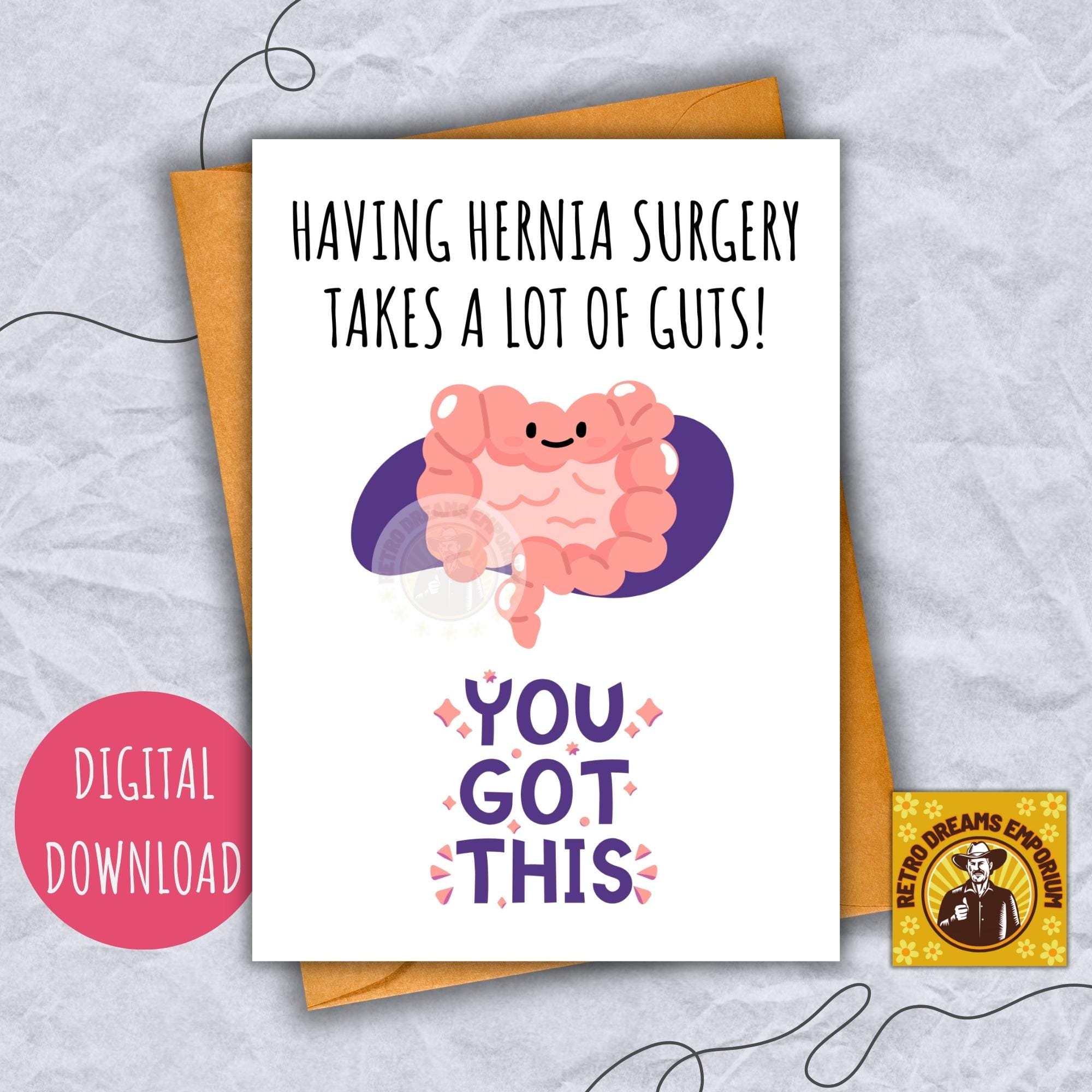 Funny Get Well Card for Hernia Surgery, Printable Hernia Recovery Card ...