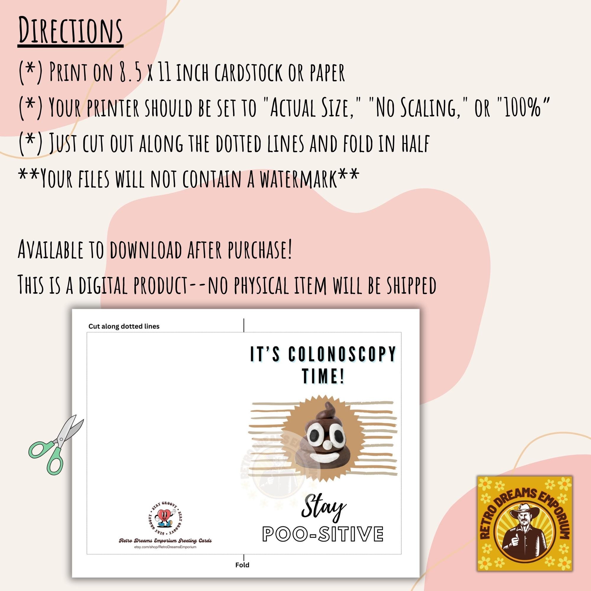 Colonoscopy Well Wishes Card Printable, Personalized Get Well Card ...