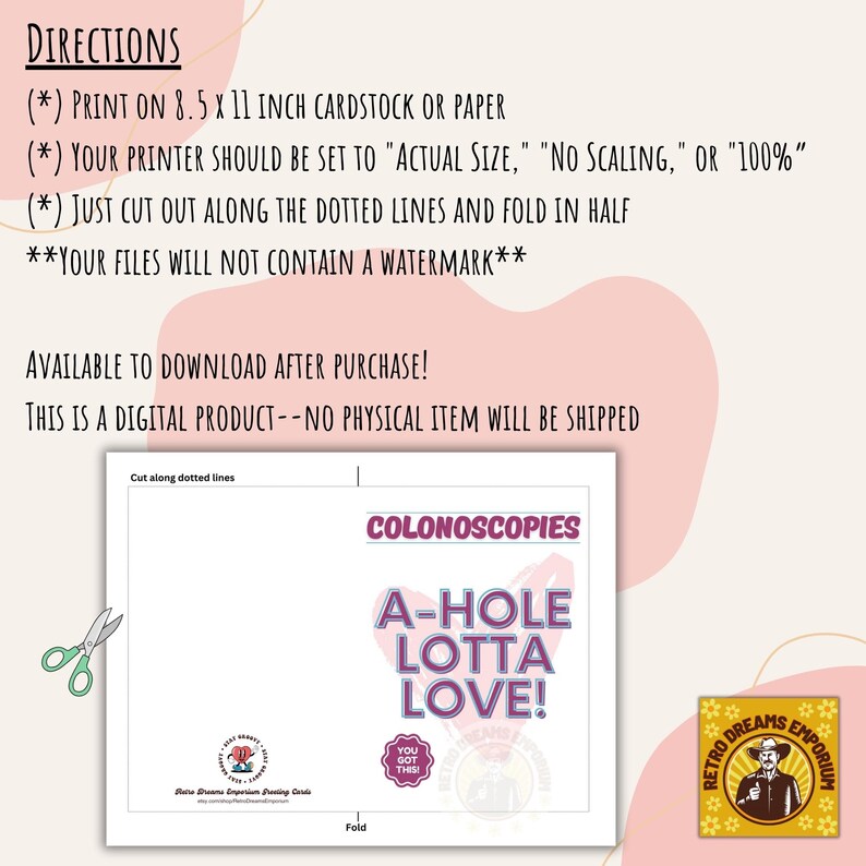 Colonoscopy Well Wishes Card Printable, Digital Get Well Card, Funny ...