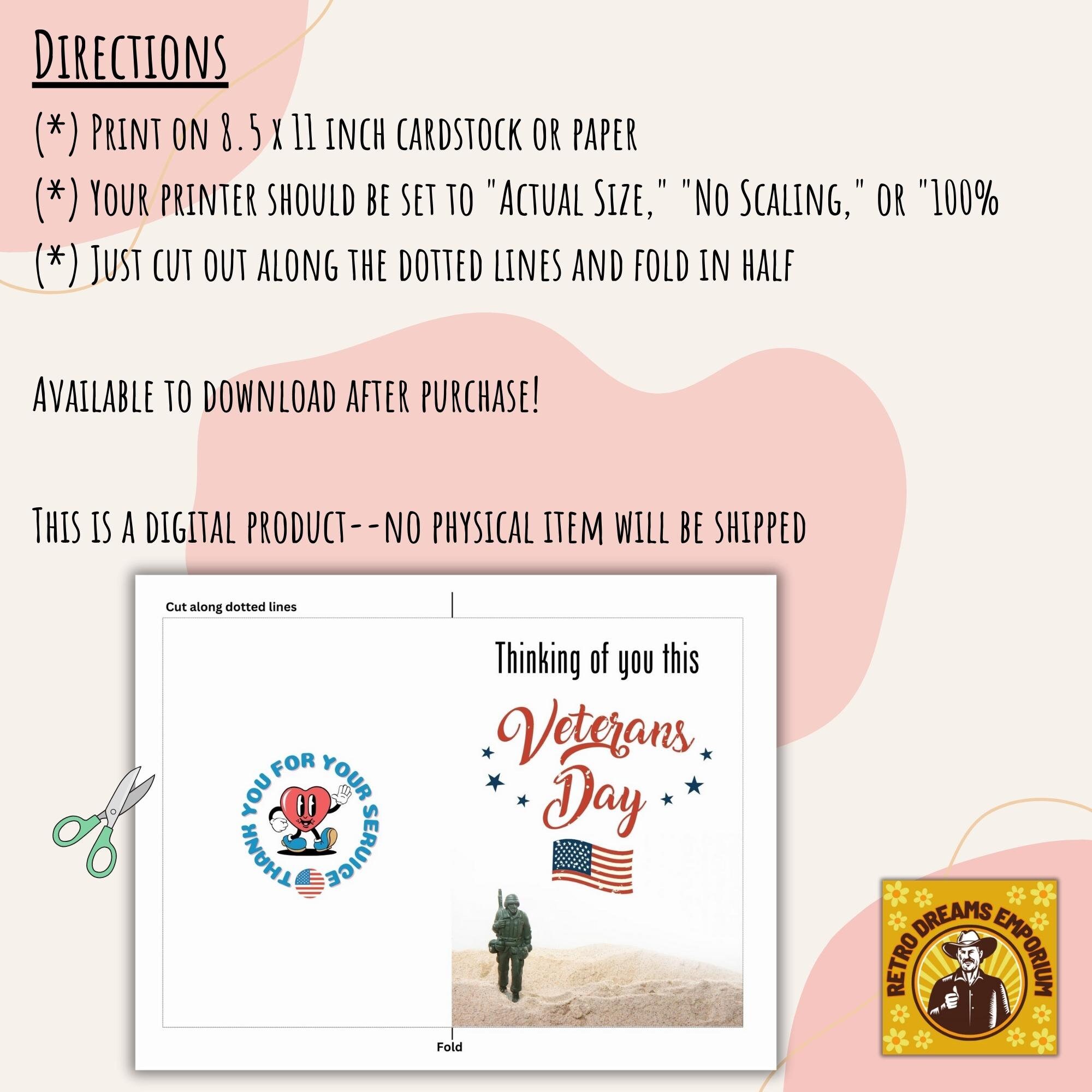 Printable Veterans Day Card, Toy Soldier, USA American Pride, Thank You ...