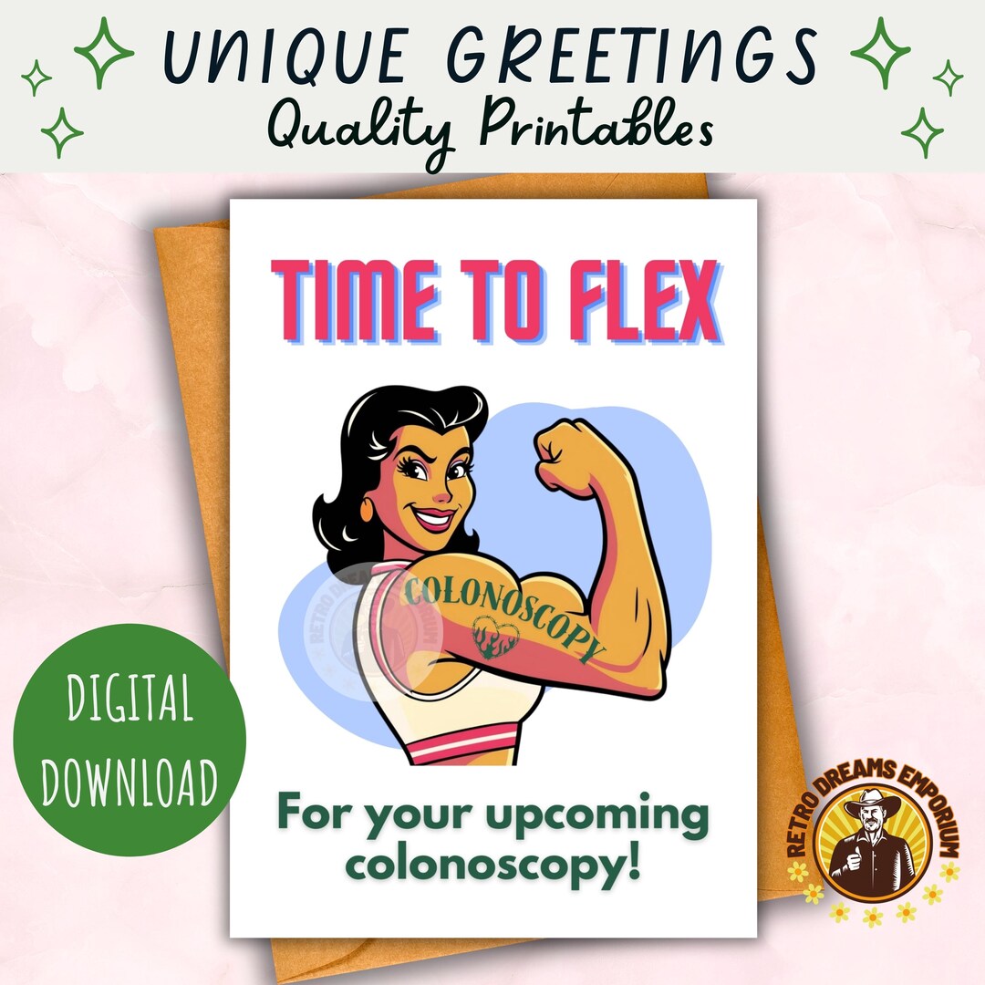 Strong Woman Colonoscopy Card Printable | Health Procedure ...