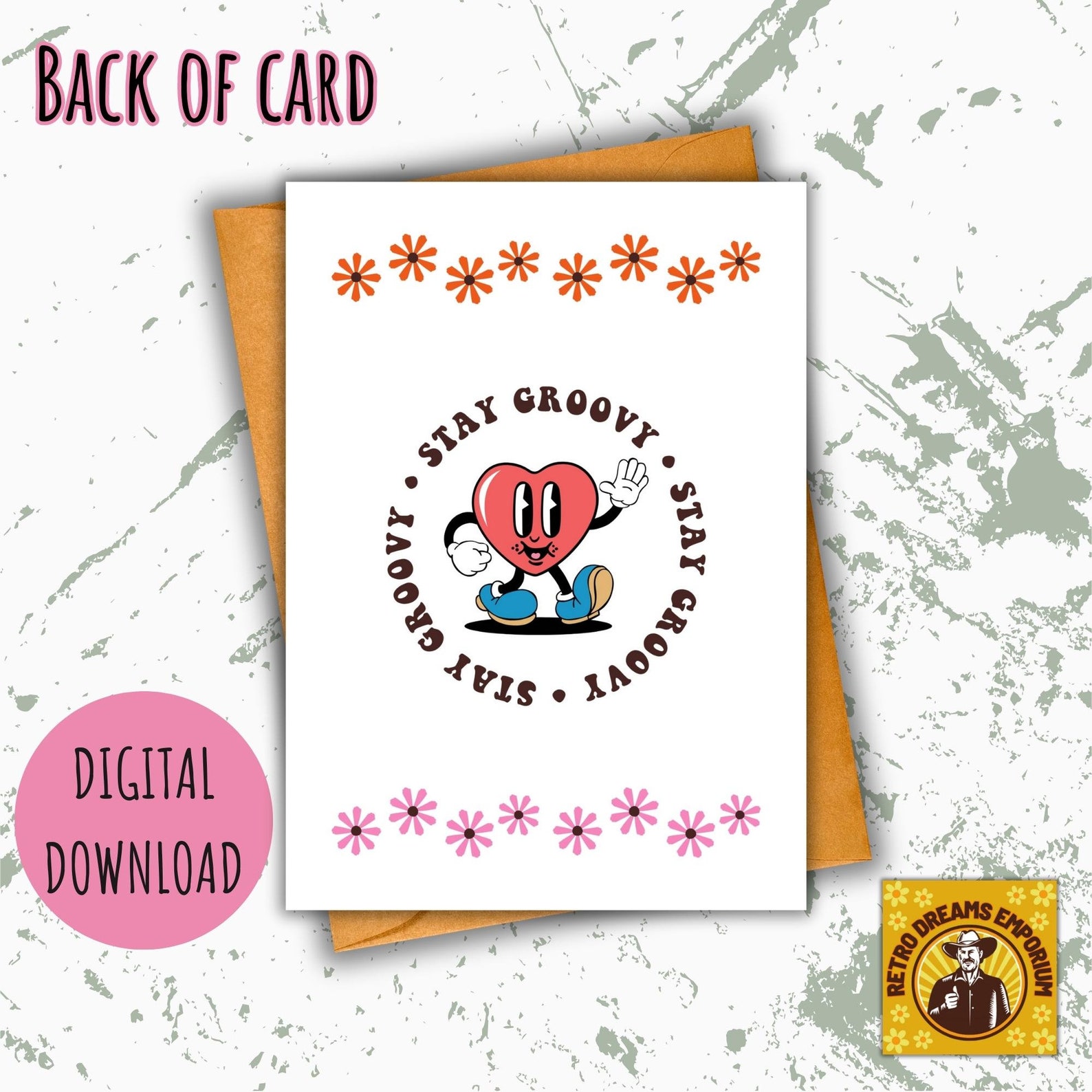 Printable Stay Groovy Birthday Card, Printable Birthday Card Retro ...