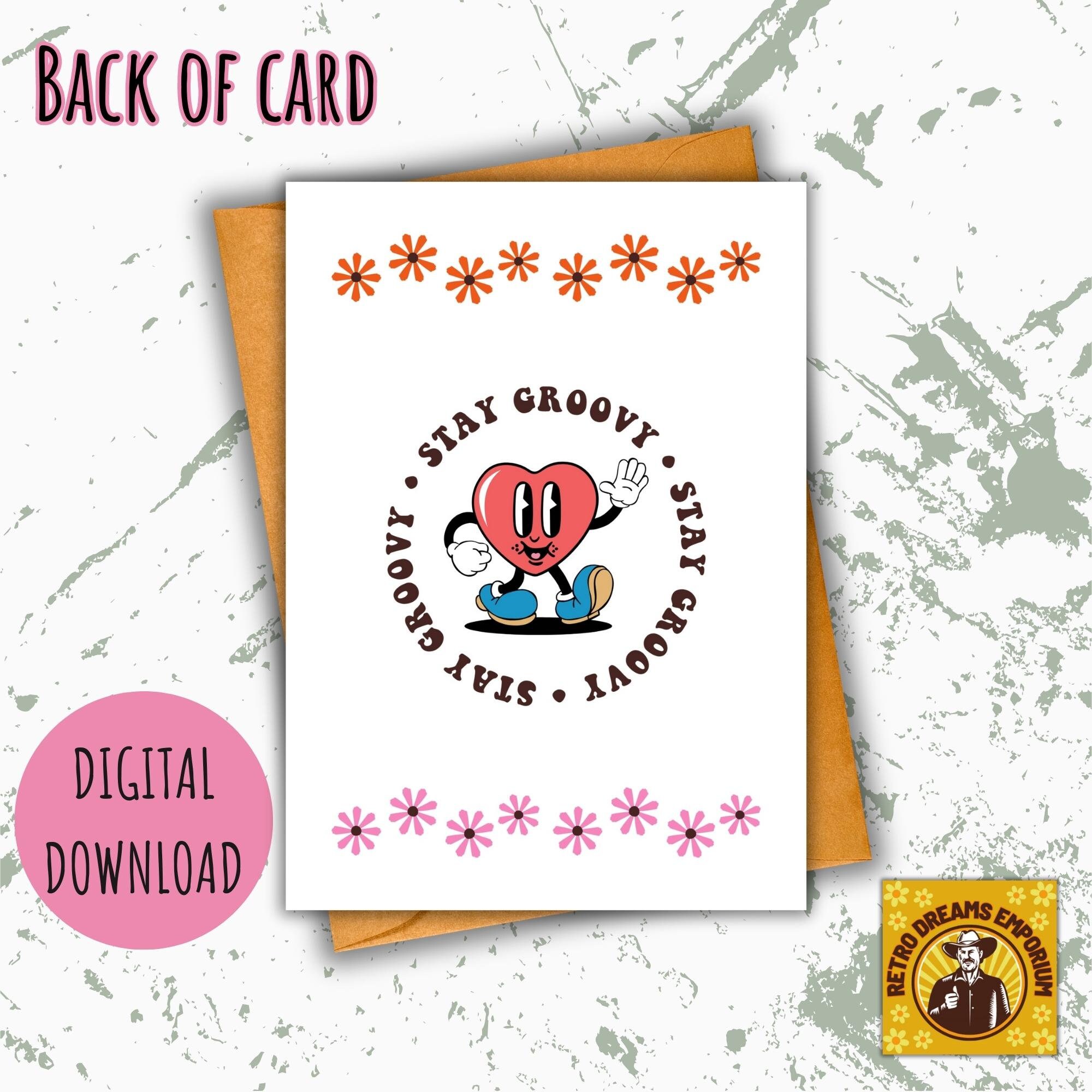 Printable Stay Groovy Birthday Card, Printable Birthday Card Retro ...