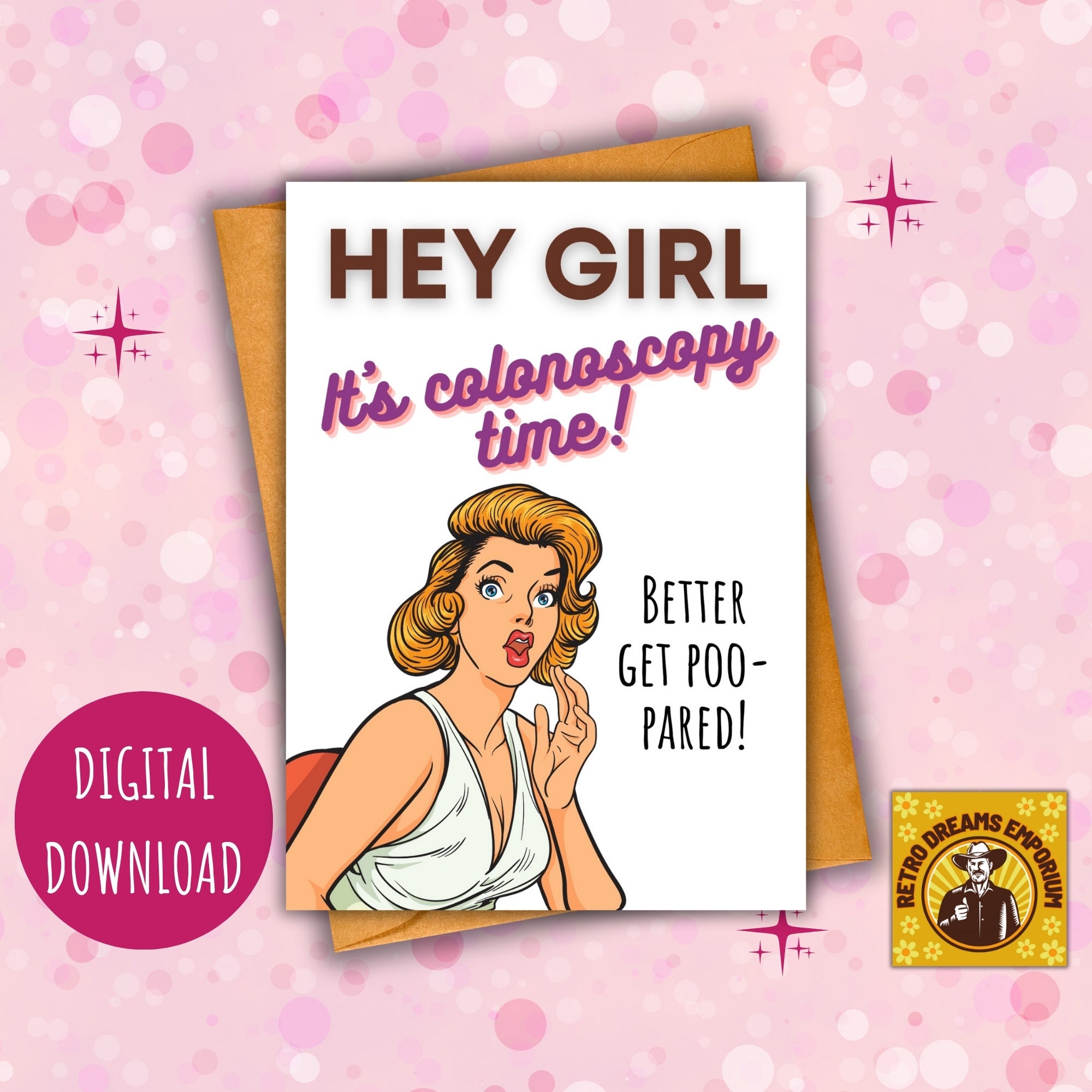Colonoscopy Well Wishes Card Printable, Digital Get Well Card, for a ...