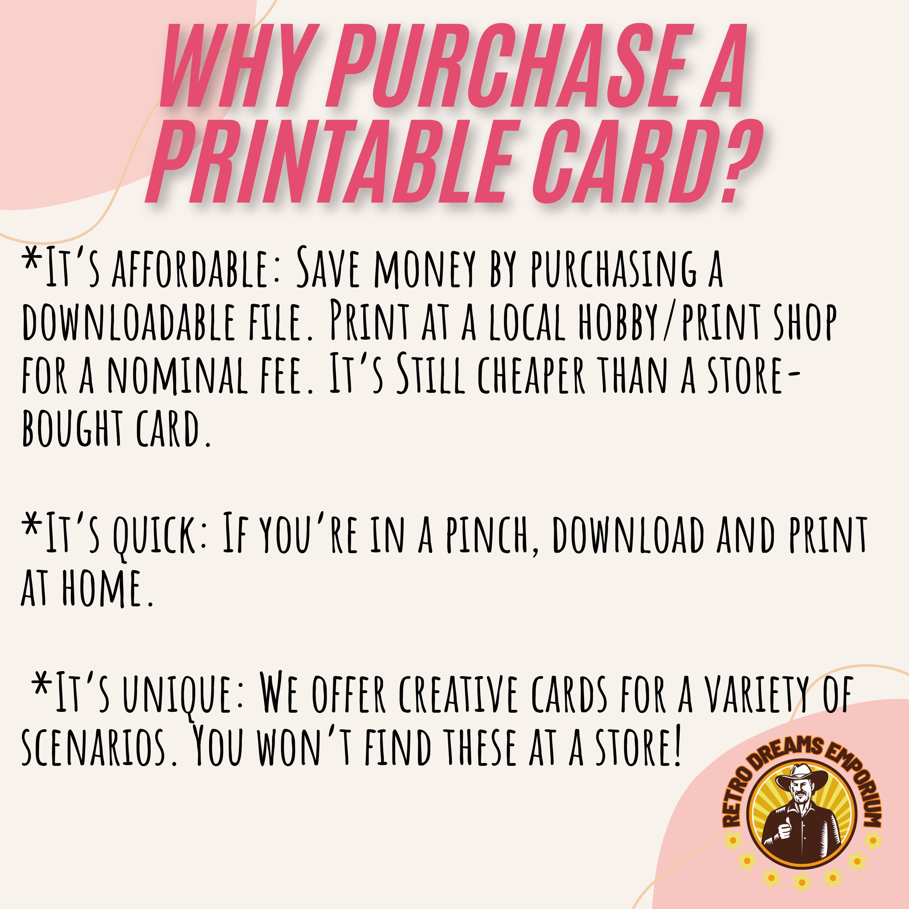 Colonoscopy Card for Women | Printable, Customizable Gift for Medical ...