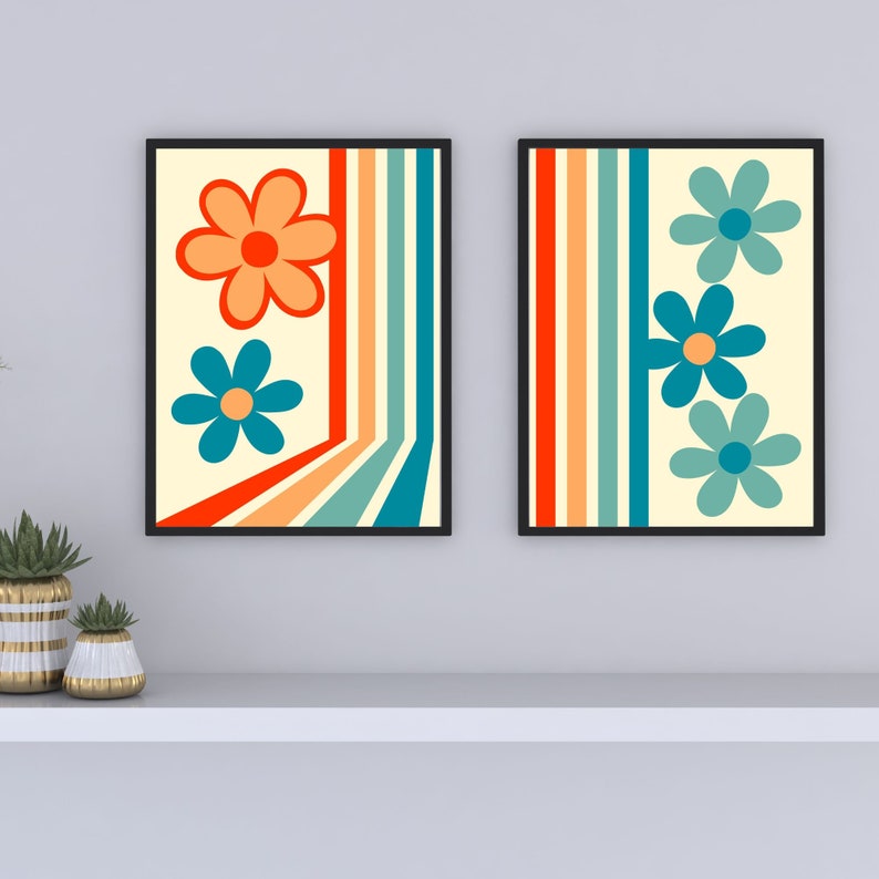 70s Retro Digital Prints, Set of 3 70s Wall Art, 70s Decor, Retro Wall ...