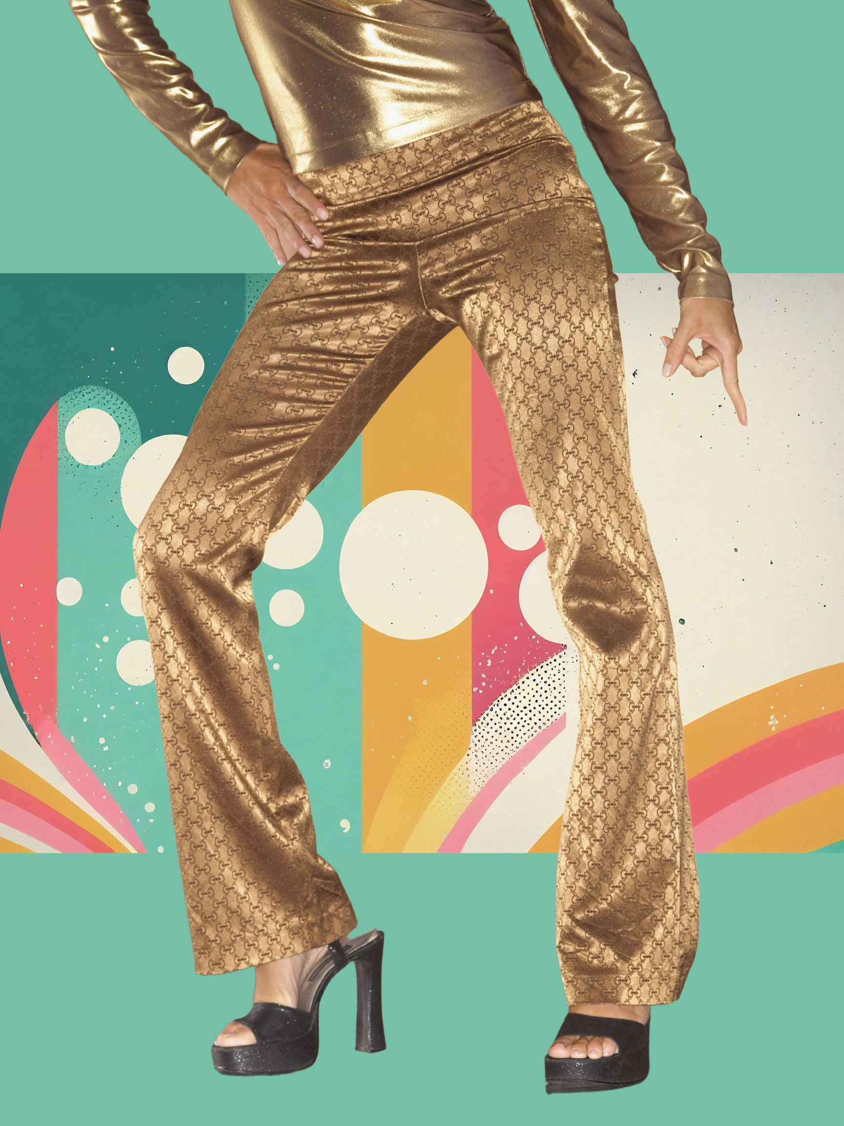 70s Retro Disco Diva Digital Print, Groovy Digital Download, Vibrant ...