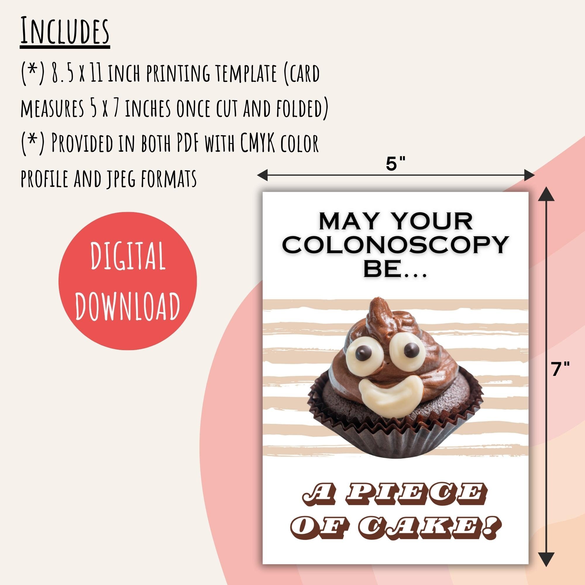 Colonoscopy Well Wishes Card Printable, Digital Get Well Card, Funny ...