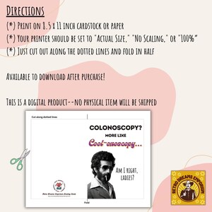 Colonoscopy Funny Card Printable, Digital Get Well Card, Retro and ...