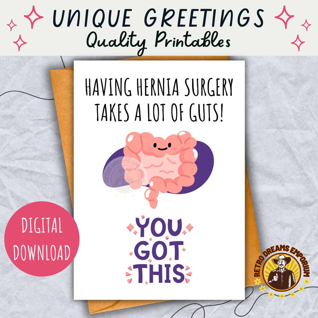 Funny Get Well Card for Hernia Surgery, Printable Hernia Recovery Card ...