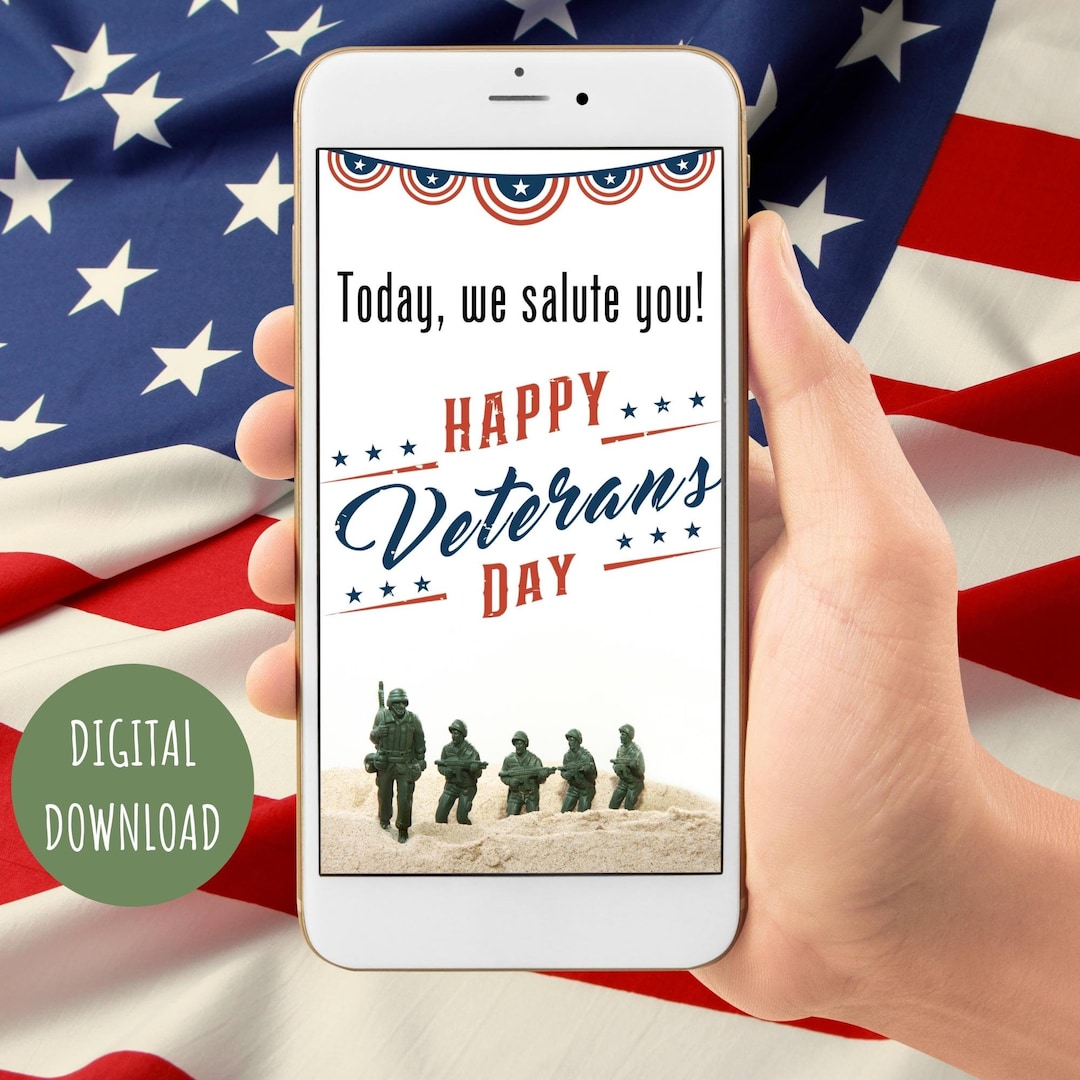 Veterans Day Card USA Digital, Toy Soldier, American Pride, Thank You ...