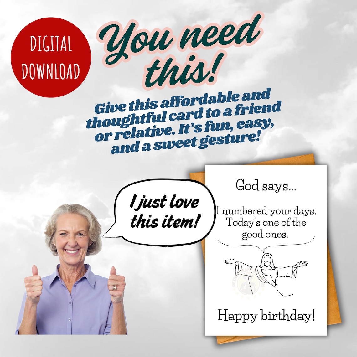 Funny God Says Birthday Card | Jesus Meme | Printable Christian Gift ...