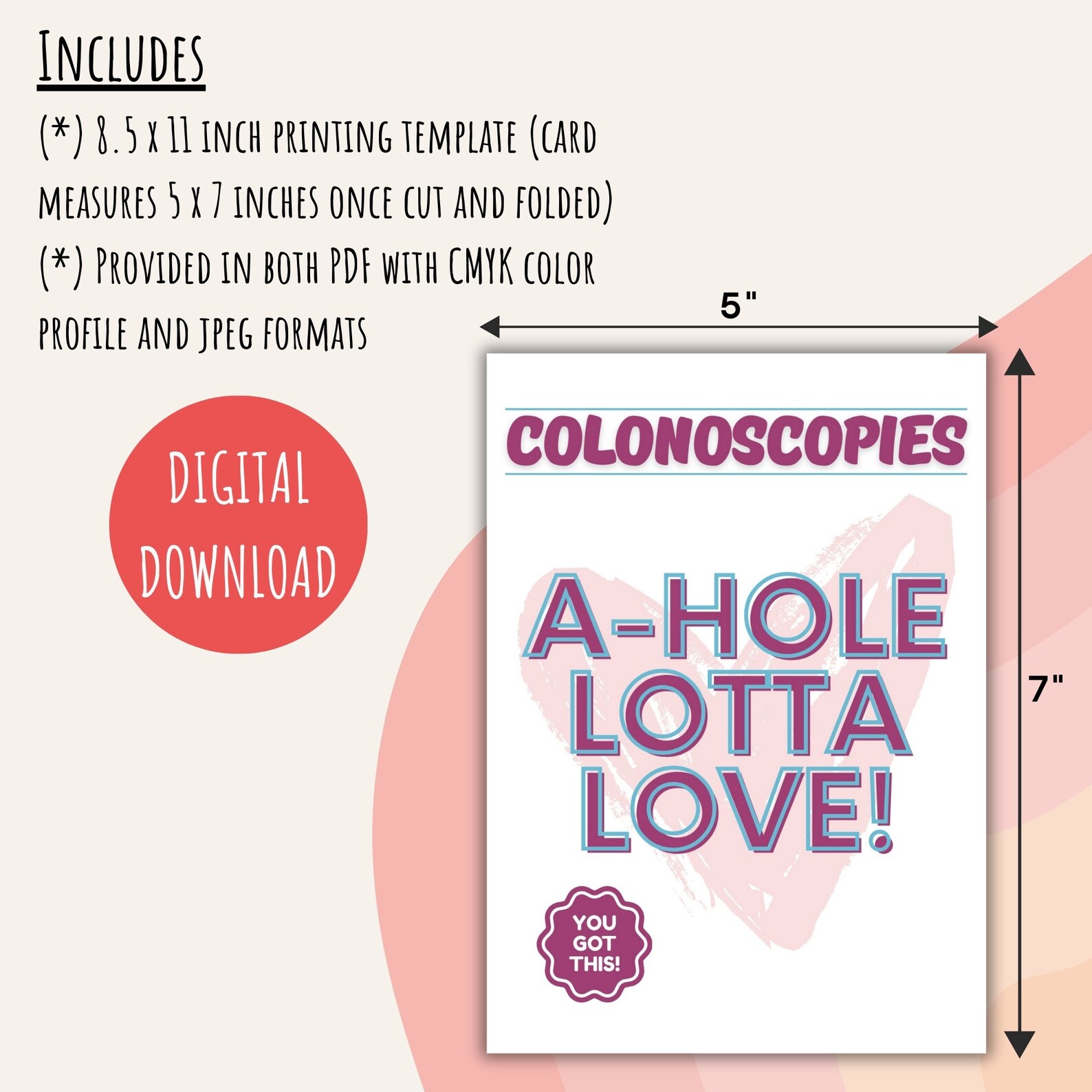 Colonoscopy Well Wishes Card Printable, Digital Get Well Card, Funny ...