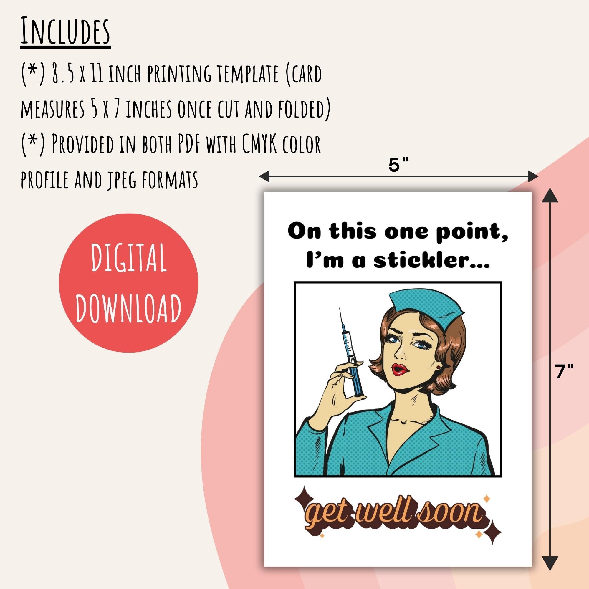 Printable Sexy Nurse Get Well Soon Card Digital Get Well - Etsy