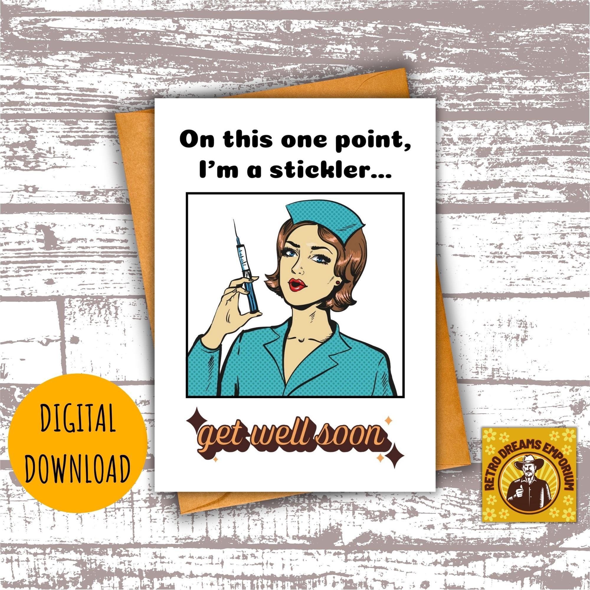 Printable Sexy Nurse Get Well Soon Card, Feel Better, Cancer Sucks ...