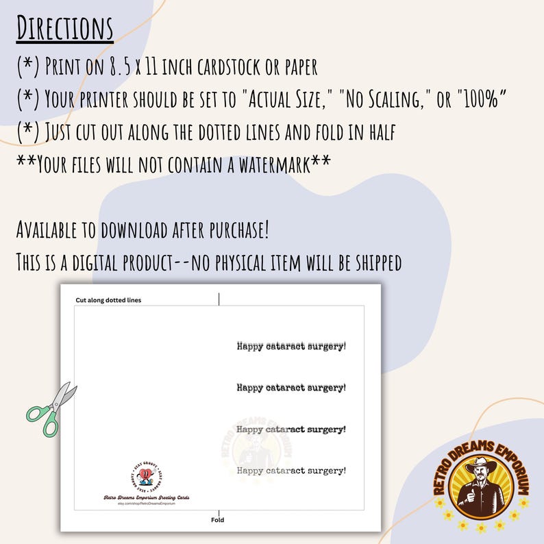 Funny Cataract Surgery Card | From Blurry to Clear Vision | Printable ...
