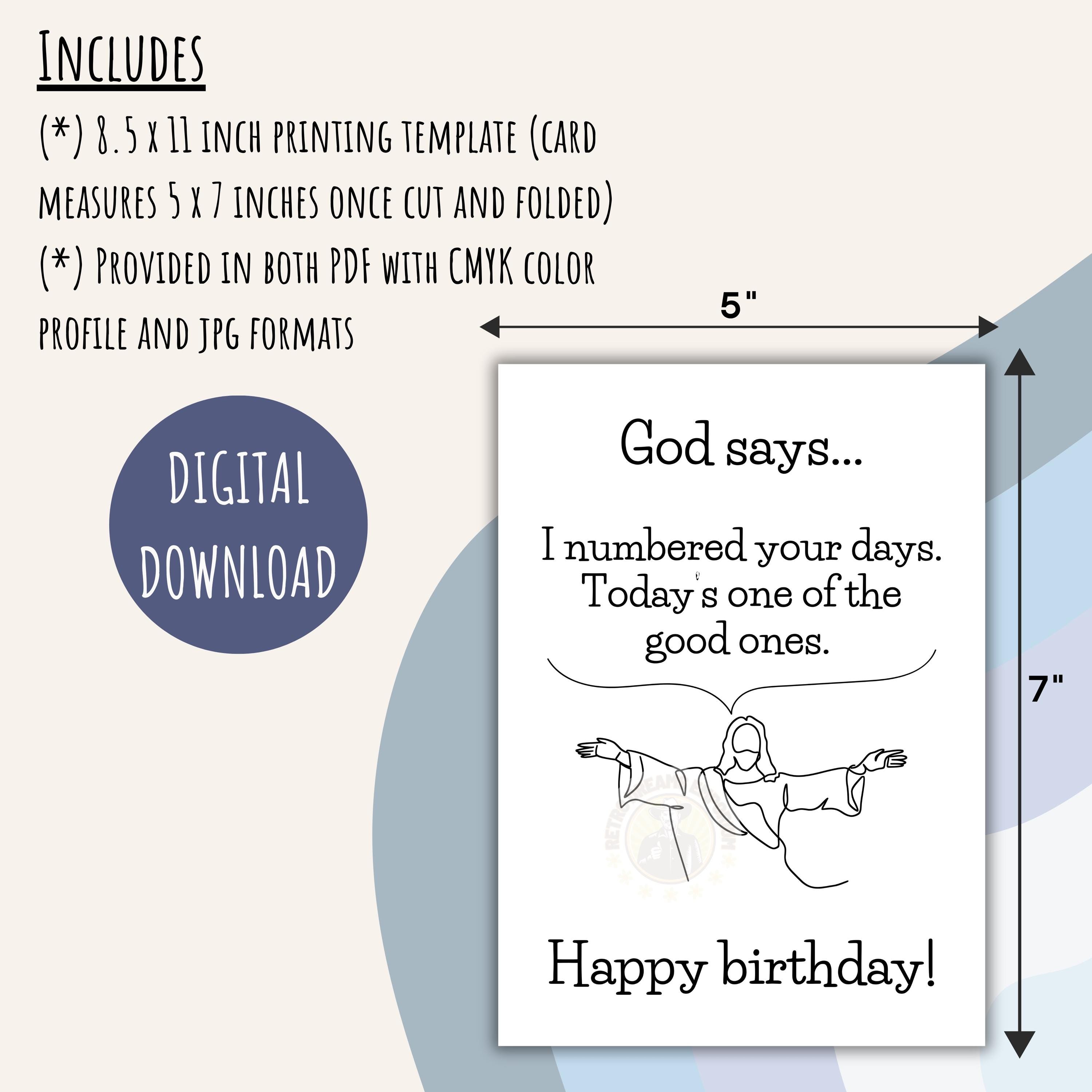Funny God Says Birthday Card | Jesus Meme | Printable Christian Gift ...