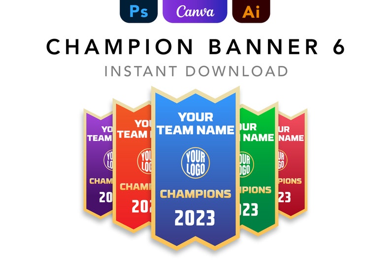 Champion Banner 6 Printable Template for Championship - Etsy
