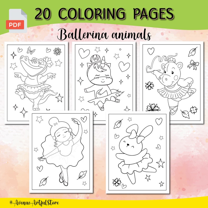Ballerina Coloring Pages, Ballet Animals Coloring, Printable Girls ...