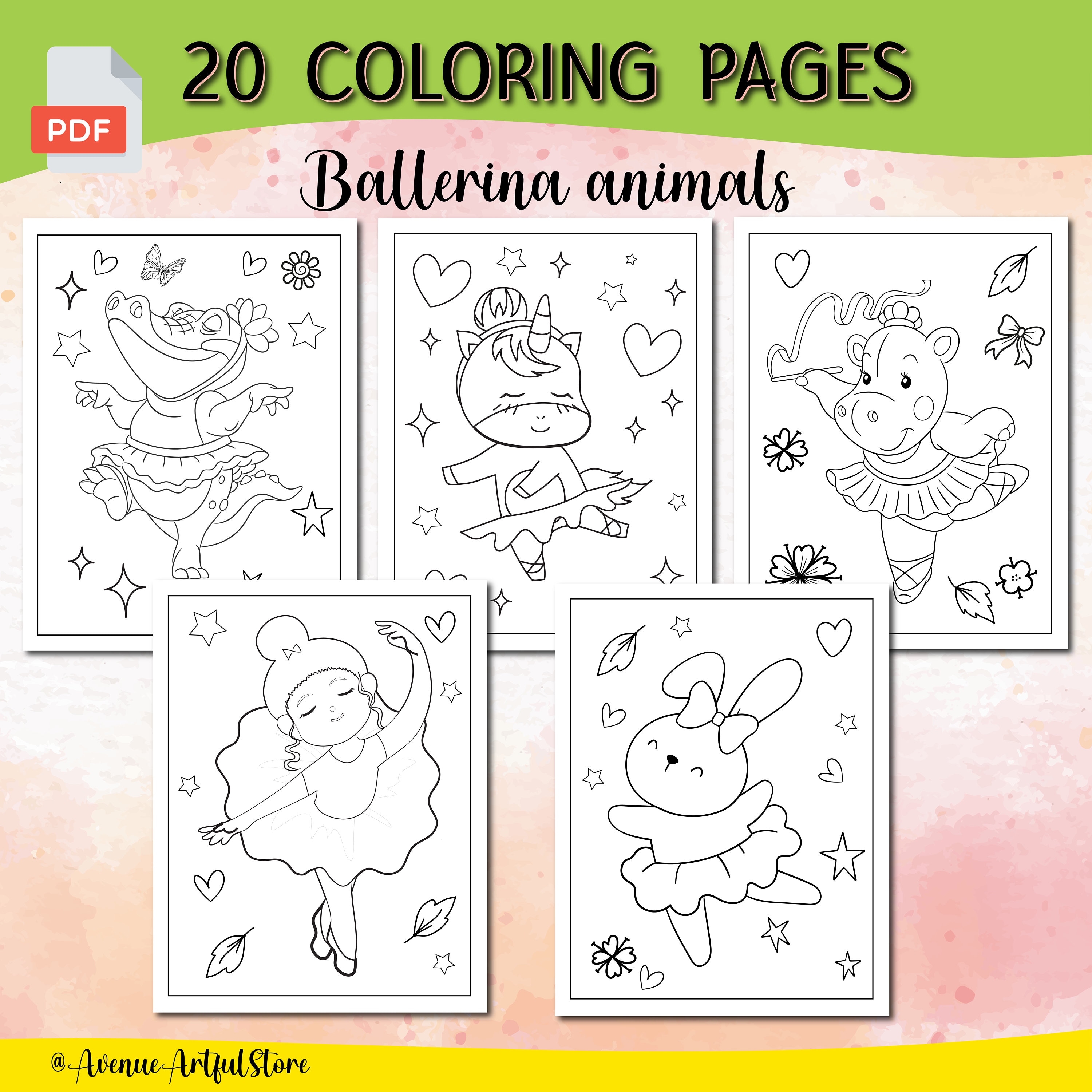 Ballerina Coloring Pages, Ballet Animals Coloring, Printable Girls ...