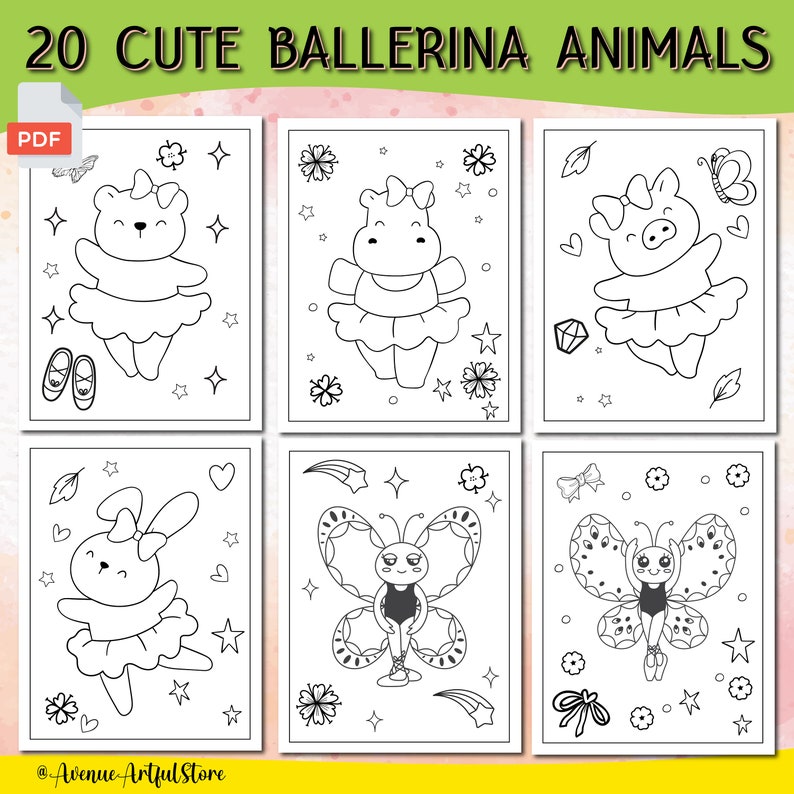 Ballerina Coloring Pages, Ballet Animals Coloring, Printable Girls ...