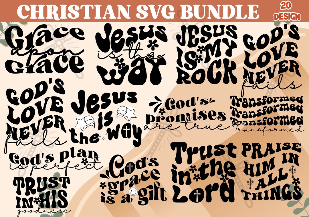 Retro Christian SVG Bundle, Groovy Christian Svg, Retro Svg, Bible Svg ...
