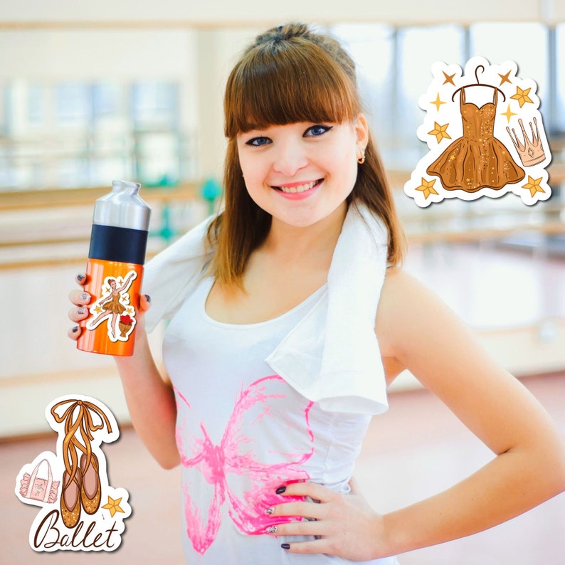 Adorable Printable Ballerina Stickers Sheet, Ballet Inspired Stickers ...