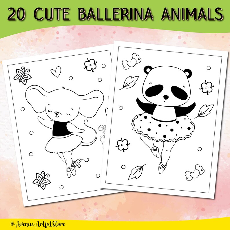 Ballerina Coloring Pages, Ballet Animals Coloring, Printable Girls ...