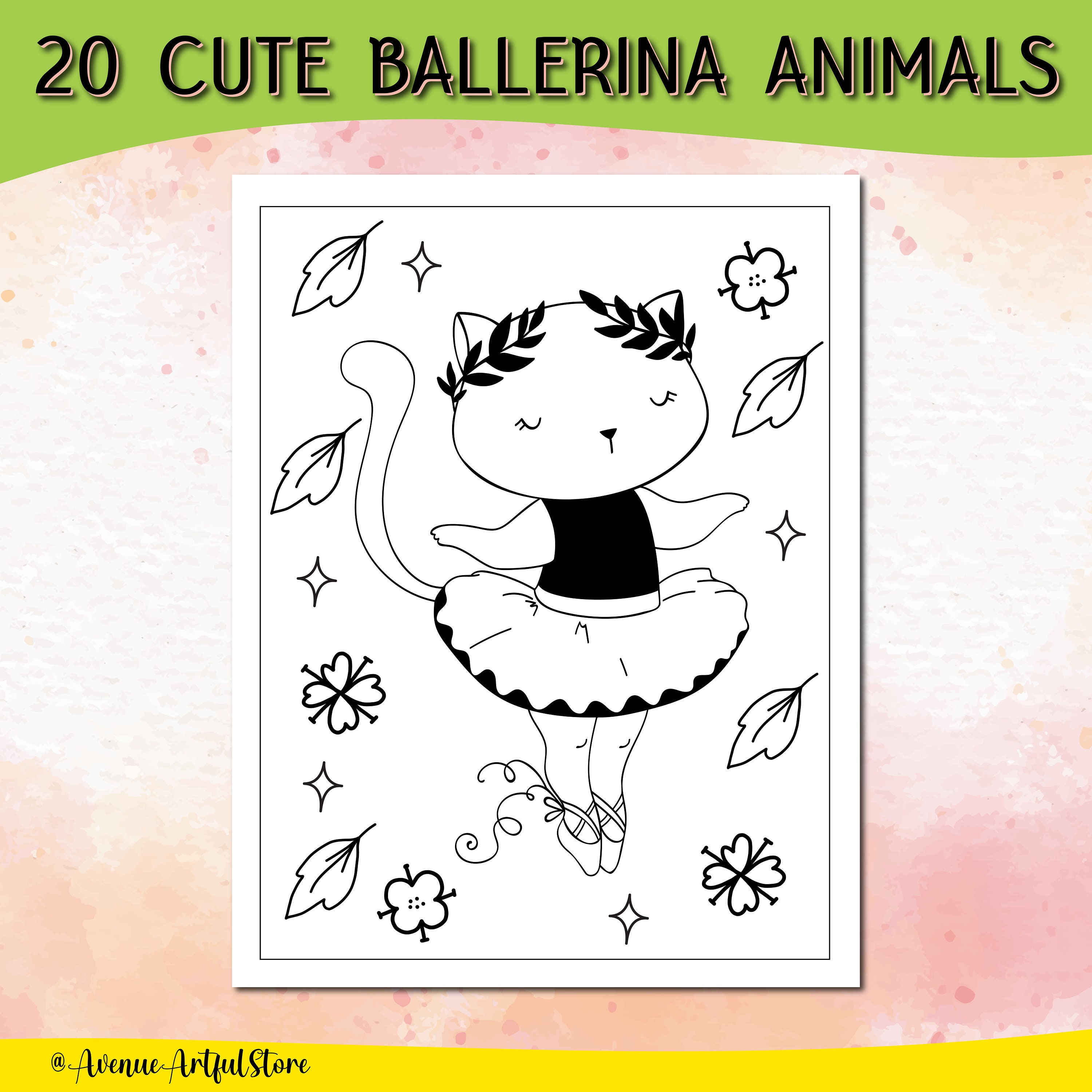Ballerina Coloring Pages, Ballet Animals Coloring, Printable Girls ...