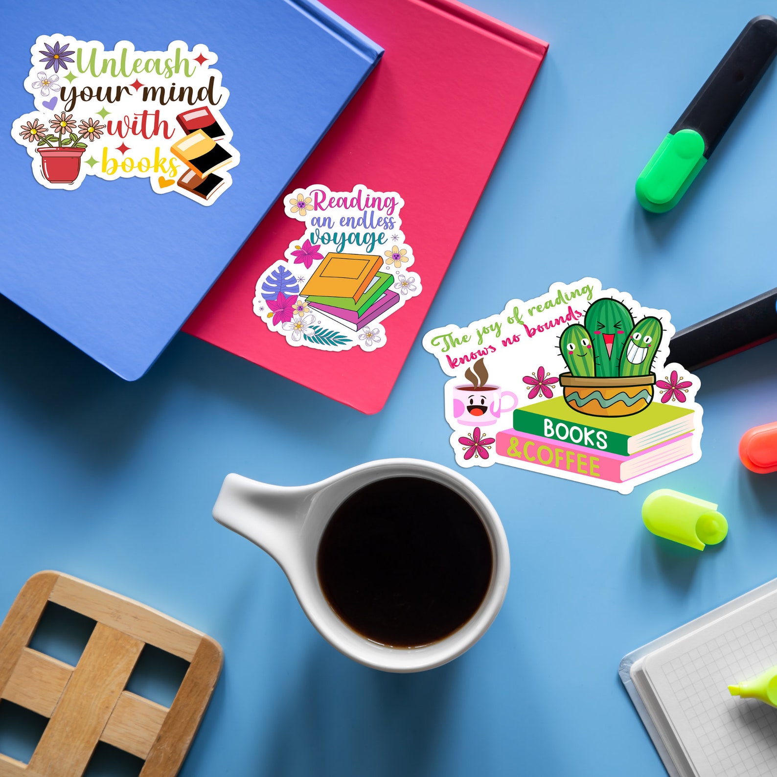 Book Lover PNG Stickers Bundle Printable, Reading Quotes and Graphics ...