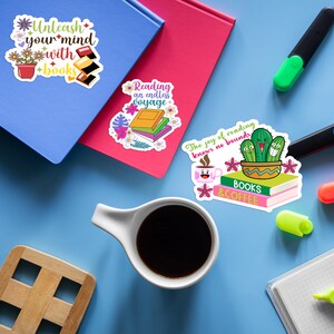 Book Lover PNG Stickers Bundle Printable, Reading Quotes and Graphics ...
