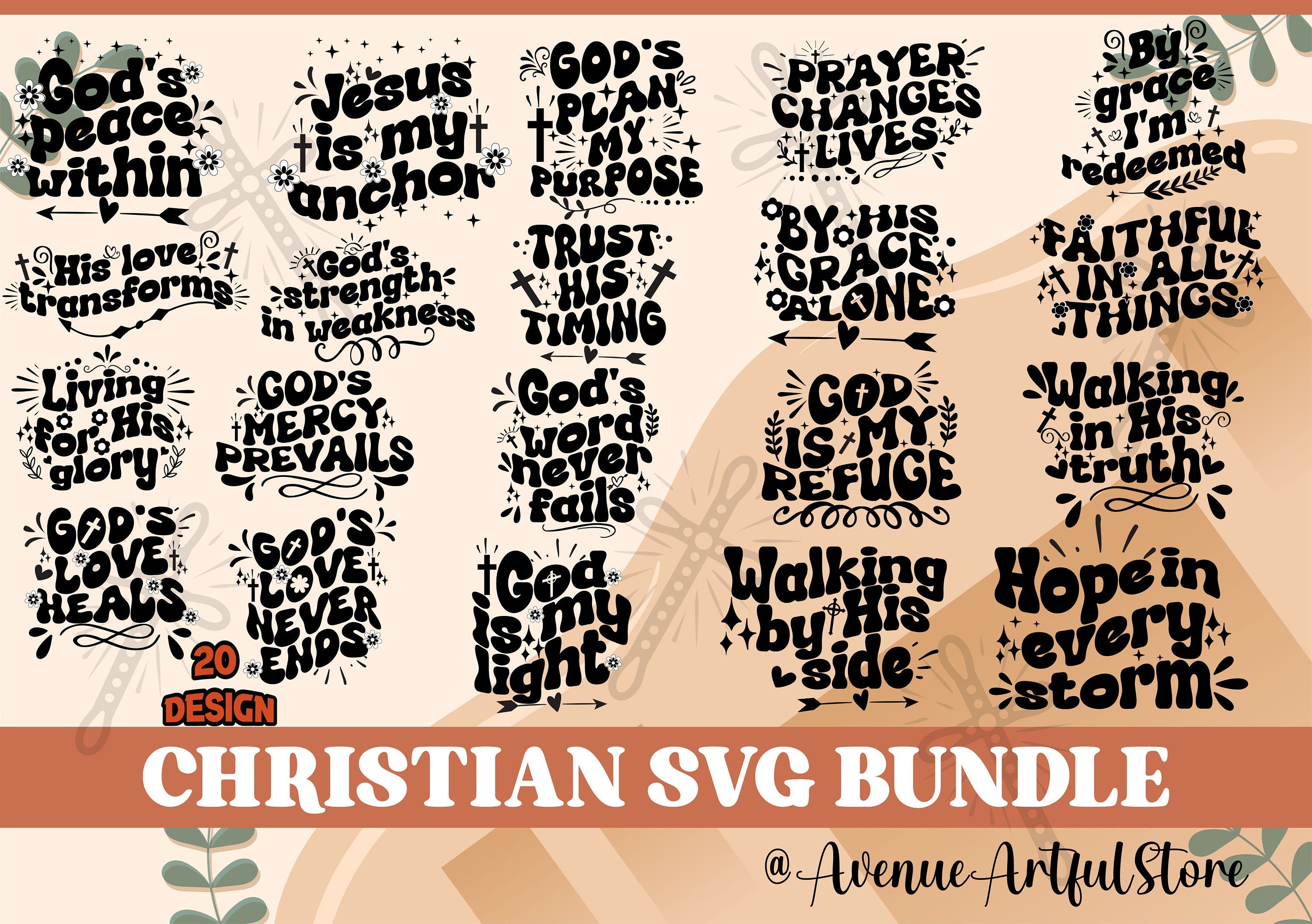 Retro Christian SVG Bundle, Groovy Christian Png Svg, Retro Svg, Bible ...