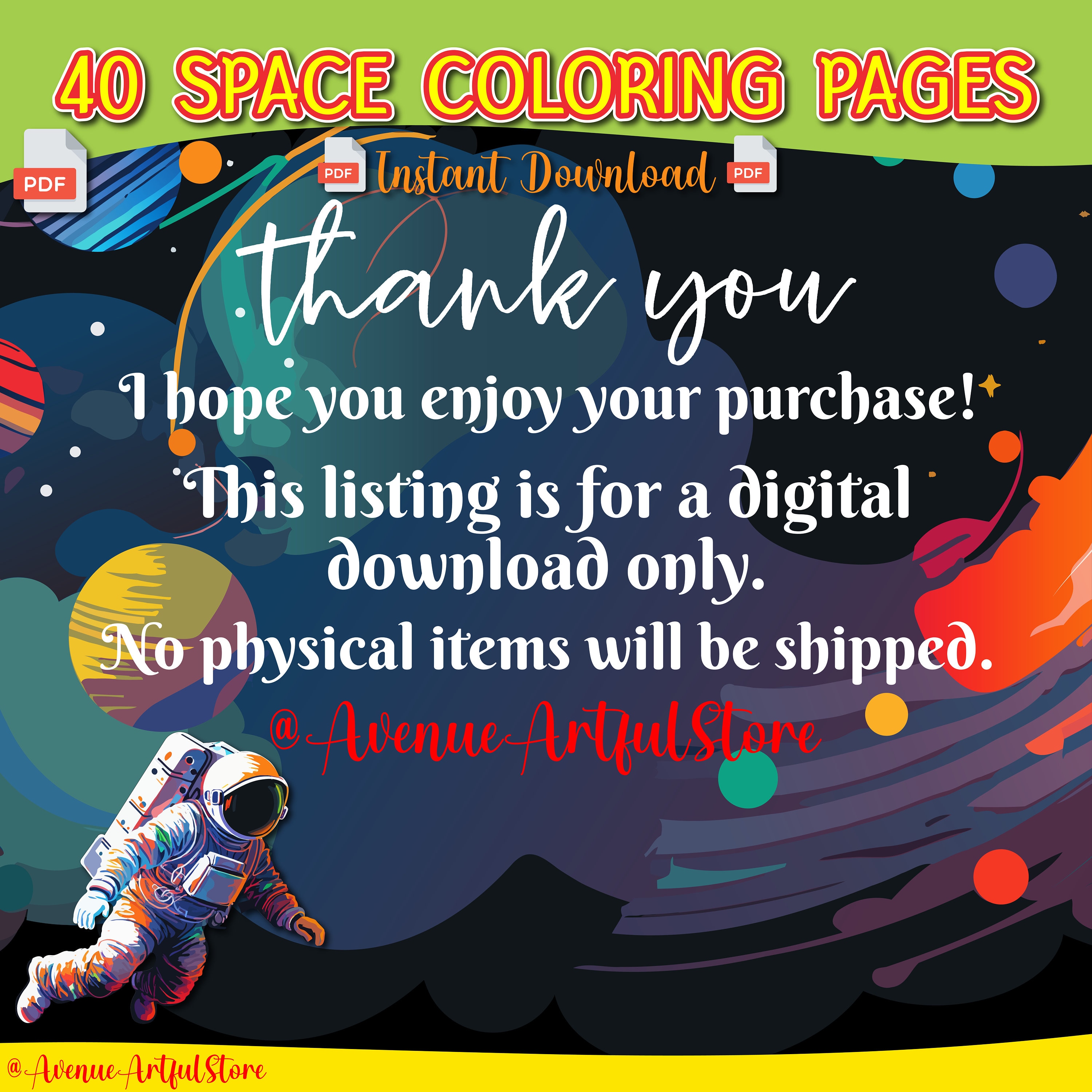 40 Space Coloring Pages Bundle, Outer Space, Rockets, Planets, Stars ...