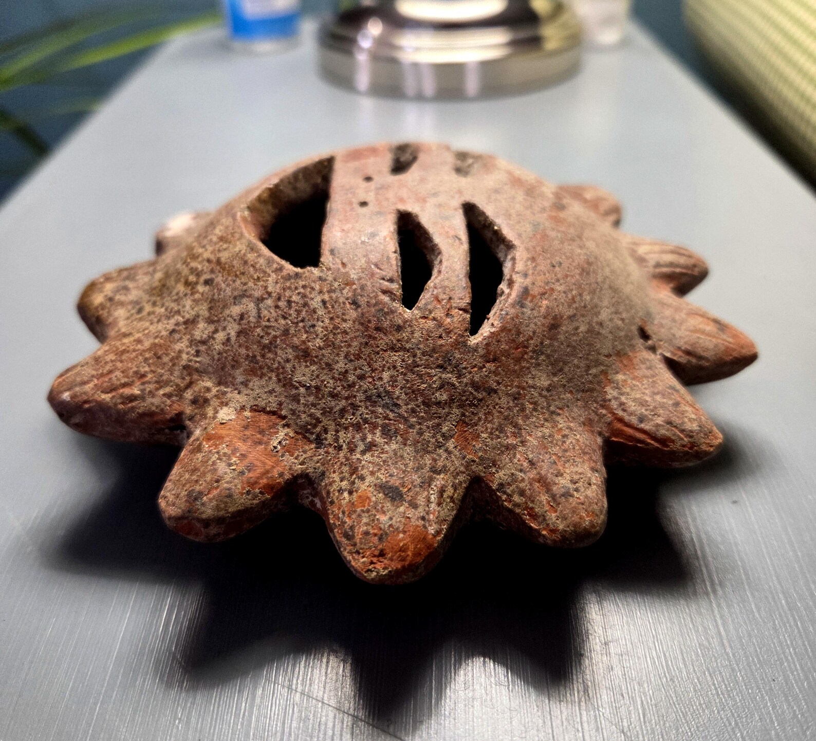 Vintage Terracotta Smiling Sun Face Wall Hanging: Mexican Folk Art ...