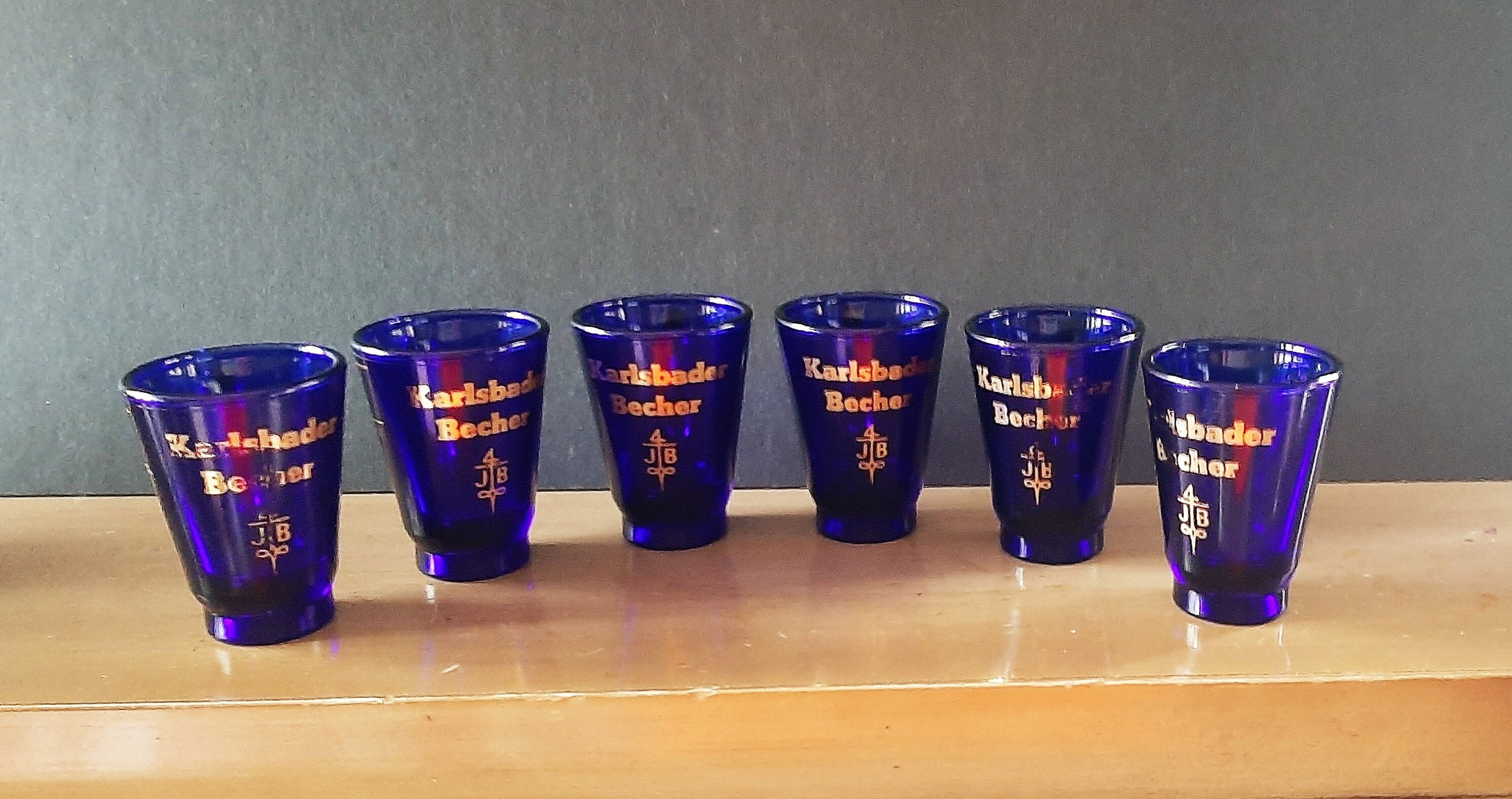 Karlsbader Becher J/B Bitter Cobalt Blue Shot Glasses W - Etsy