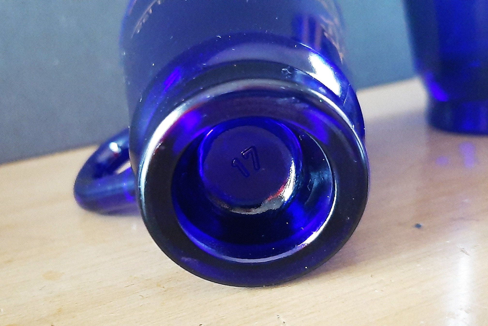 Karlsbader Becher J/B Bitter Cobalt Blue Shot Glasses W Handles Vintage ...