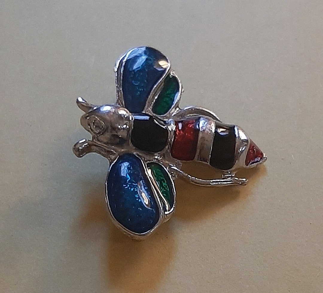 Retro Bee Pin With Colorful Wings Vintage Multicolored Bee Brooch - Etsy