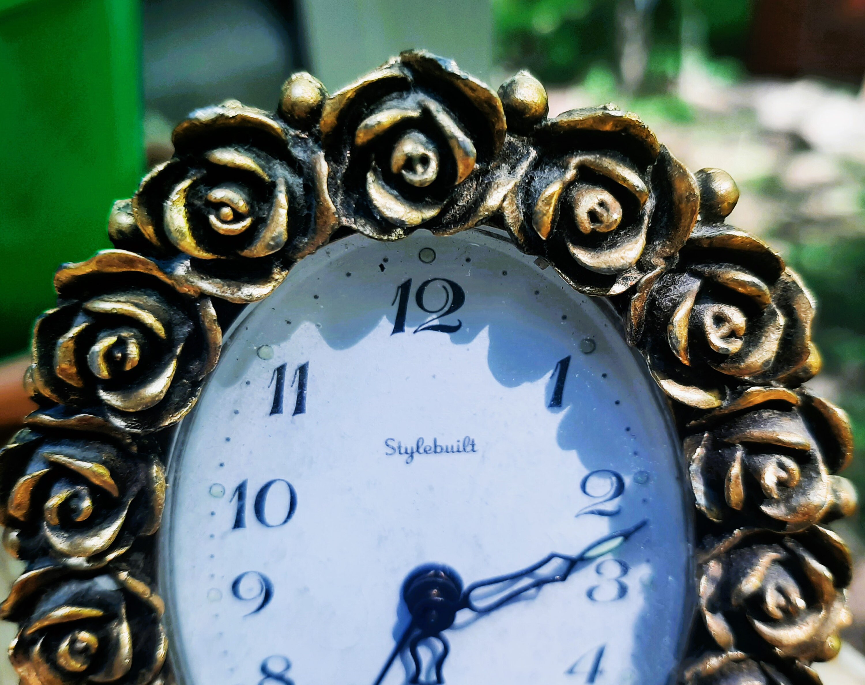 West Germany Stylebuilt Vanity Clock With Floral Rose Gold - Etsy