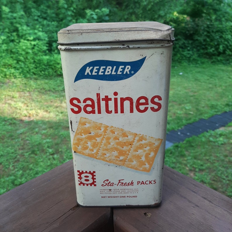 Vintage Keebler Saltines Tin: Rustic Farmhouse Kitchen Decor - Etsy