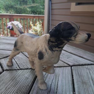 Vintage Cast Iron English Setter Doorstop, White & Black English Setter ...