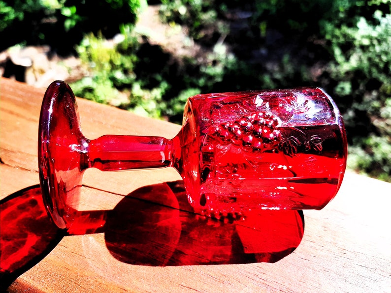 Westmoreland Ruby Red Paneled Grape 4 Oz Cordial Glass, Deep Red ...