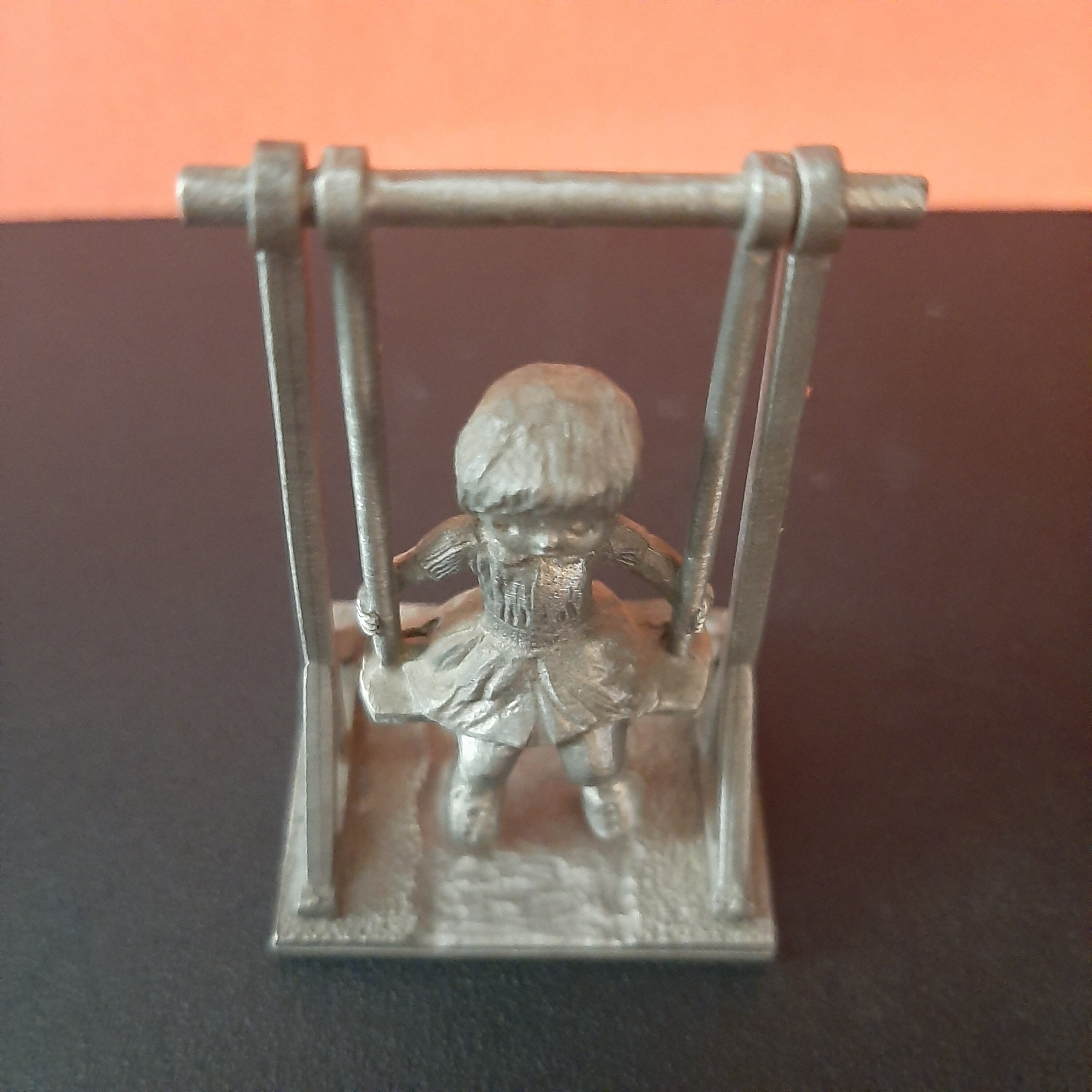 Miniature Pewter Girl on Swing Figurine Artil Specials Utrecht Holland ...